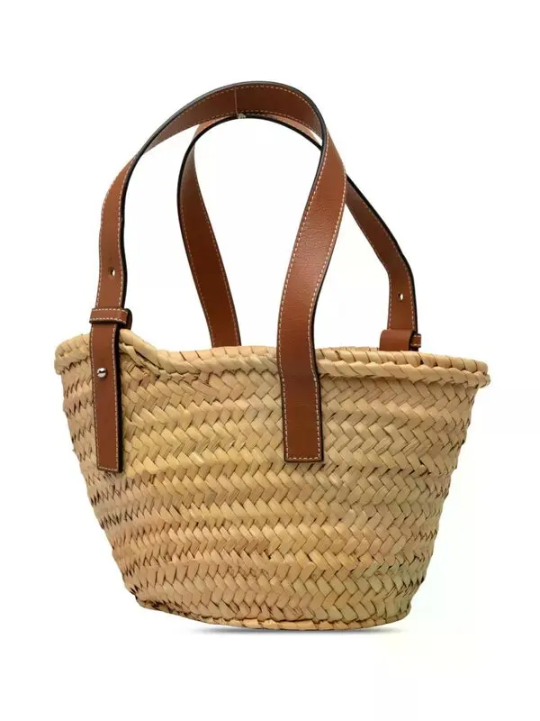 Loewe Raffia Anagram Basket Tote Bag - Neutrals