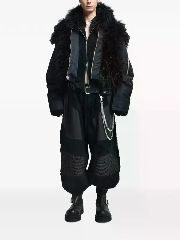 FILTH Faux-fur Trim Bomber Jacket