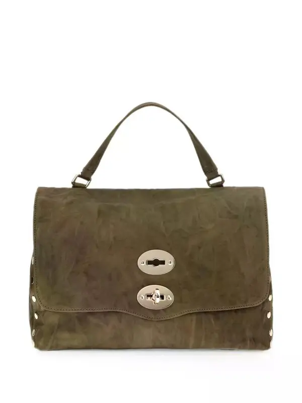 ZANELLATO Postina Officina Stud-embellished Shoulder Bag - Brown