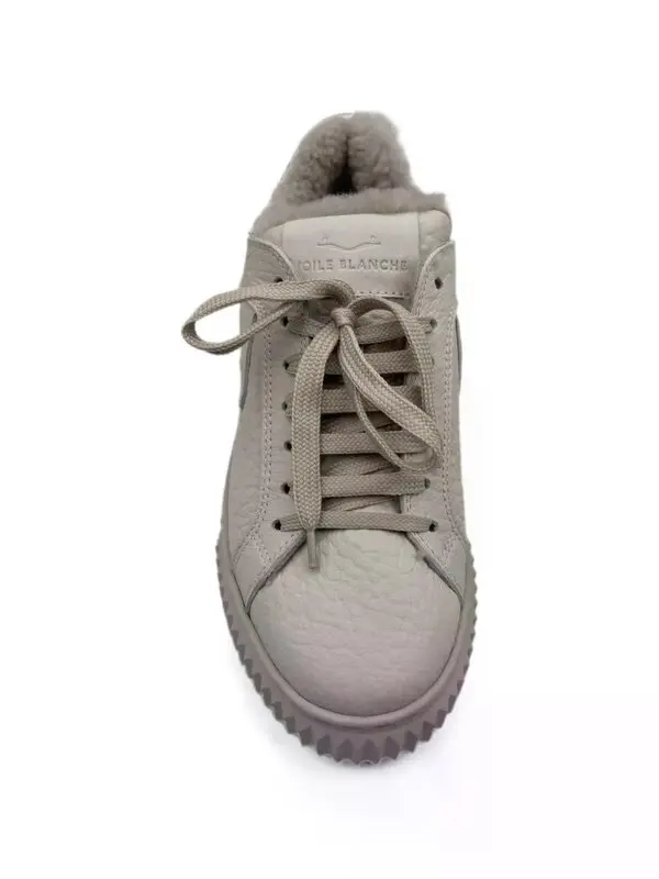 VOILE BLANCHE Lipari Shearling-trim Leather Sneakers