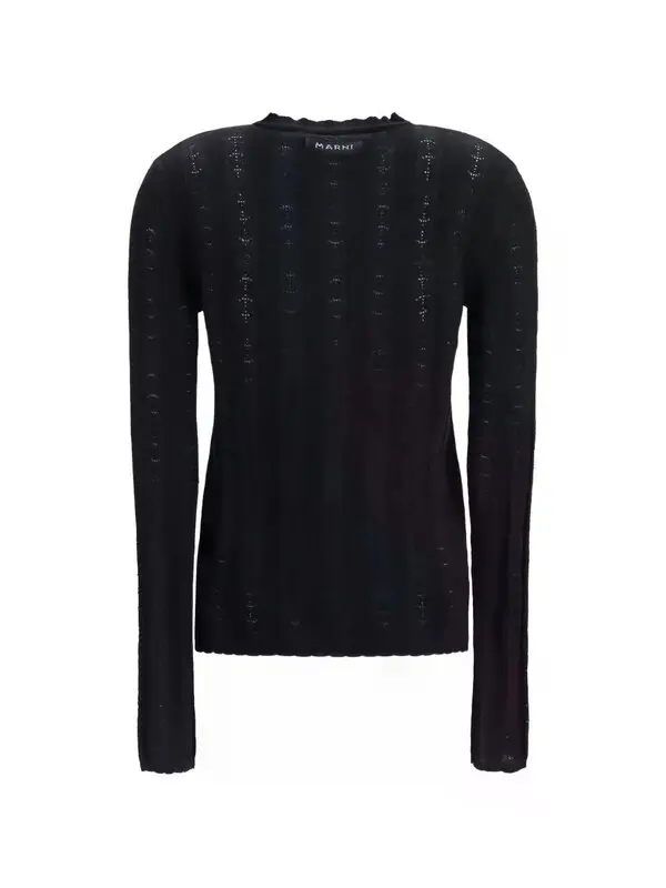 Marni Bow-detail Textured-knit Cardigan