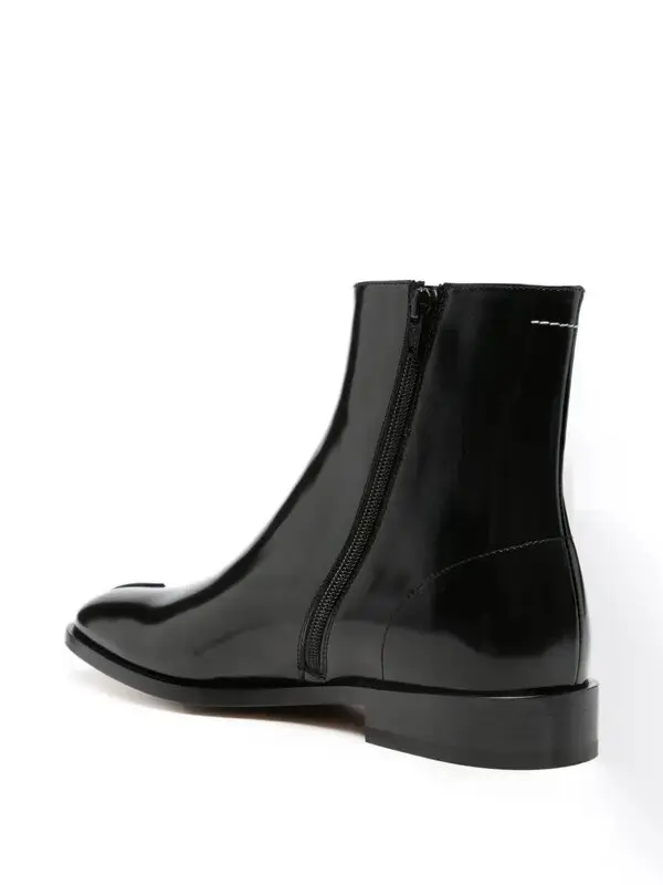 MAISON MARGIELA Polished Finish Almond-toe Ankle Boots