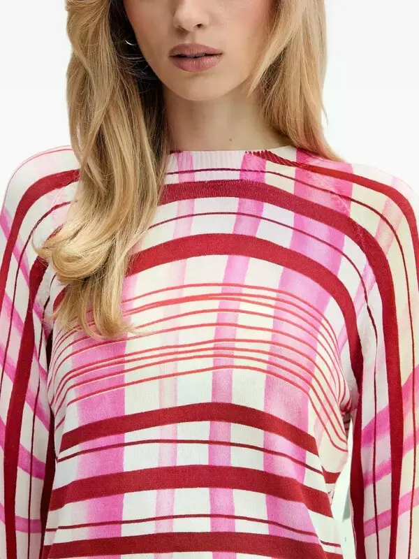 Desigual Plaid-pattern Round-neck Sweater