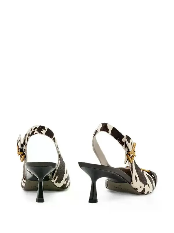 ALLSAINTS Hera Cow-print Buckled Pumps - White