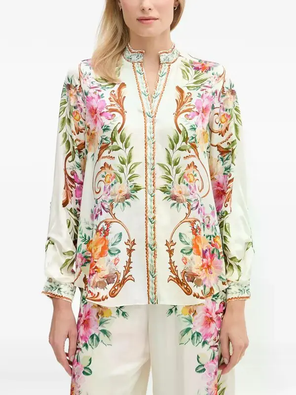 Hale Bob Khalani Floral Print Shirt - White