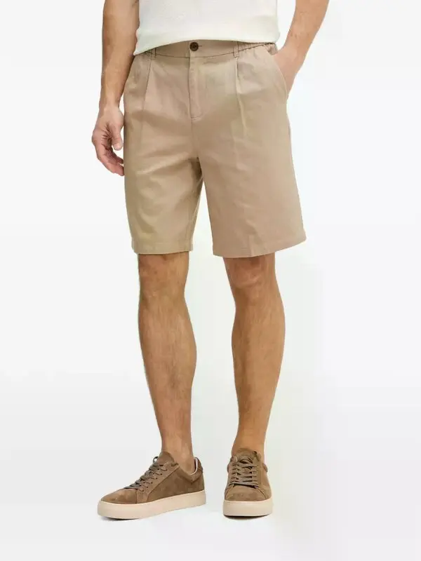 MOS MOSH Mmgbaldo Porro Pleated Elasticated-waist Shorts - Neutrals