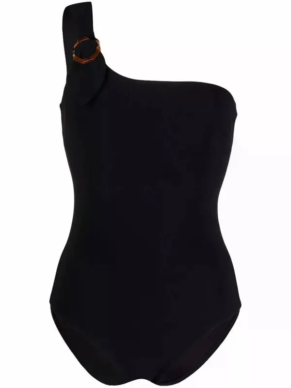Zimmermann Buckle-detail One-shoulder Swimsuit - Black