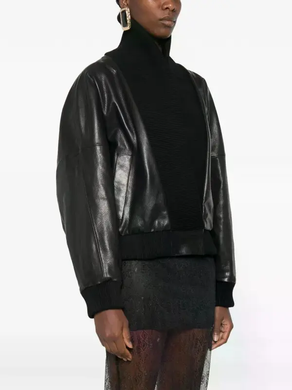Magda Butrym Ribbed-knit Leather Jacket