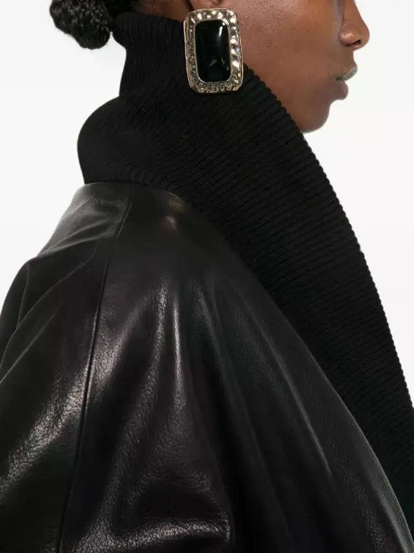 Magda Butrym Ribbed-knit Leather Jacket