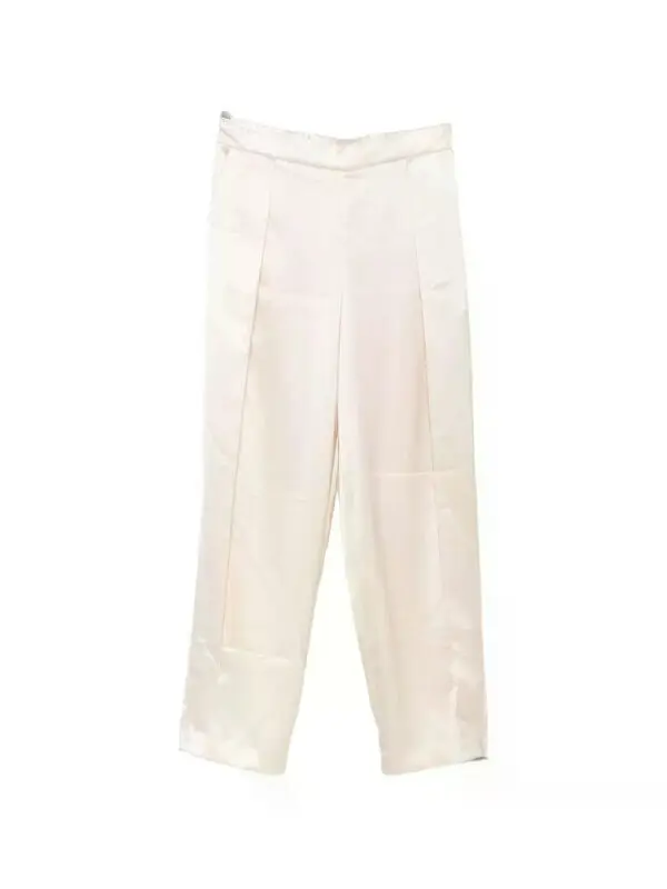 Simkhai Satin-finish Pleated Trousers - Neutrals