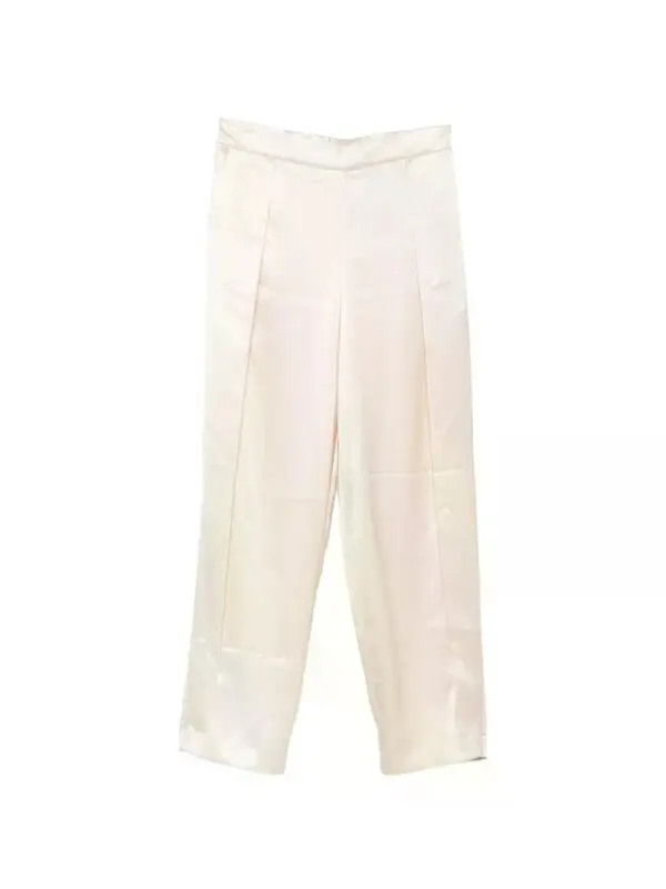 Simkhai Satin-finish Pleated Trousers - Neutrals