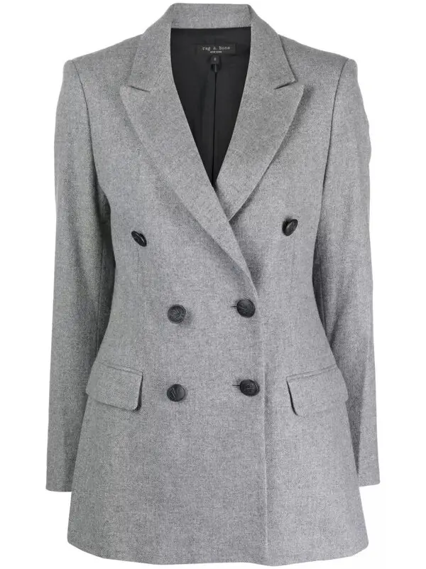 Rag & Bone Double-breasted Virgin Wool-blend Blazer