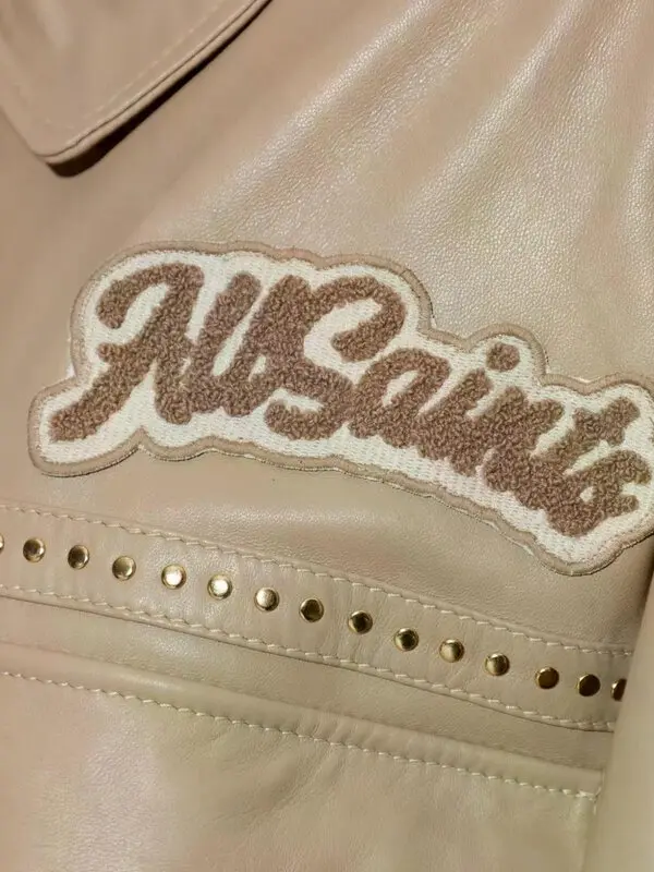 ALLSAINTS Clay Logo-patch Leather Jacket