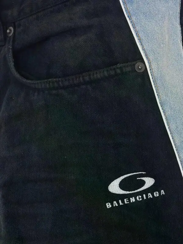 Balenciaga Logo-embroidered Denim Shorts