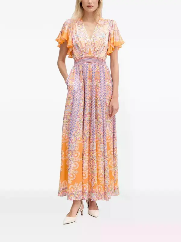 Hale Bob Sandra Charmeuse Paisley-print Maxi Dress