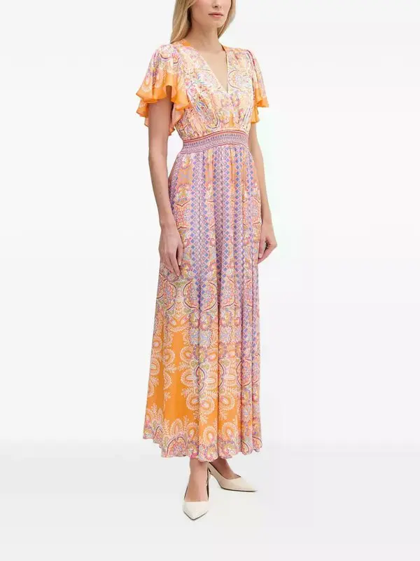 Hale Bob Sandra Charmeuse Paisley-print Maxi Dress