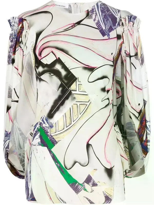 Stella McCartney Abstract Print Blouse - Neutrals