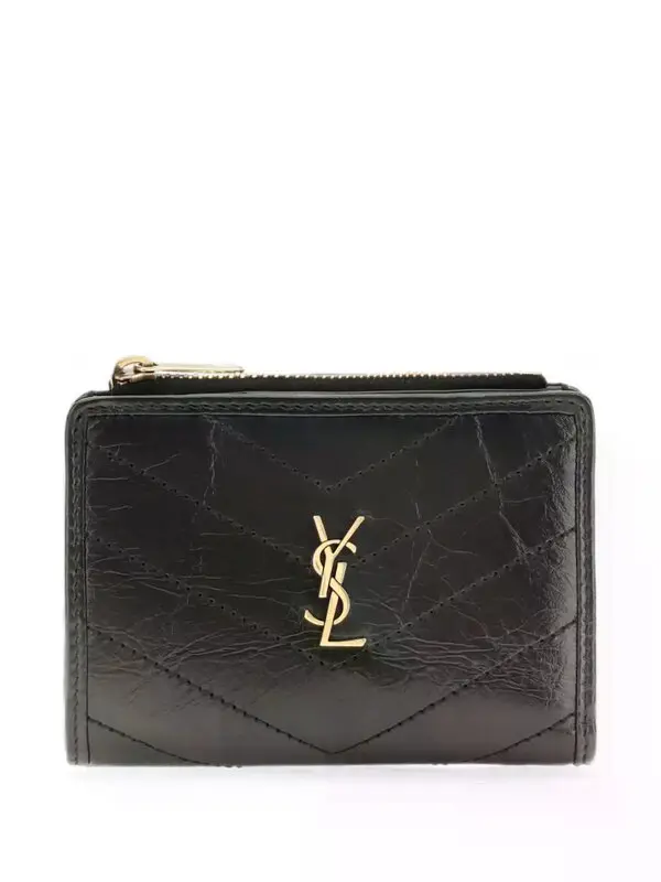 Saint Laurent Niki Bi-fold Wallet In Vintage Leather - Black
