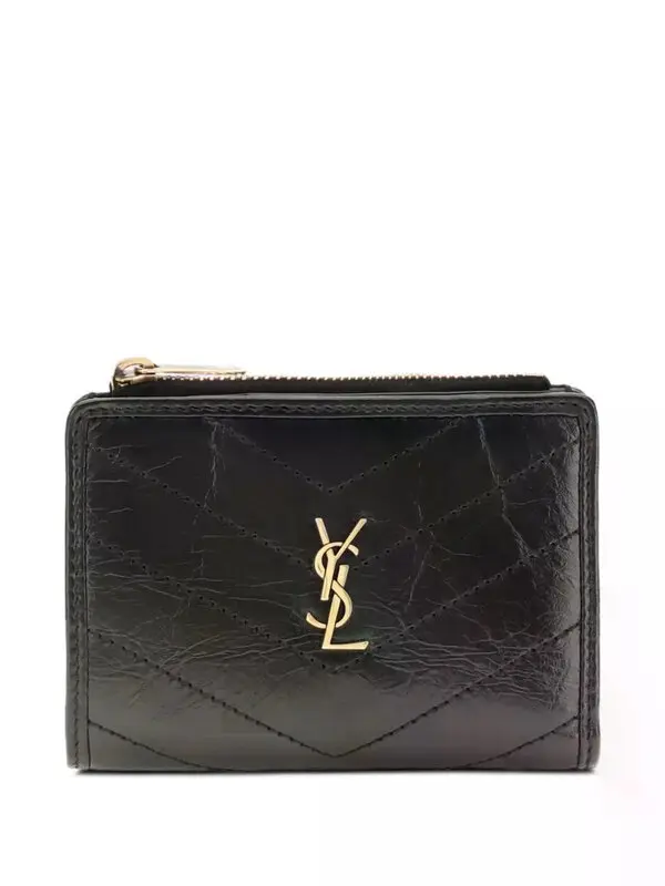 Saint Laurent Niki Bi-fold Wallet In Vintage Leather - Black