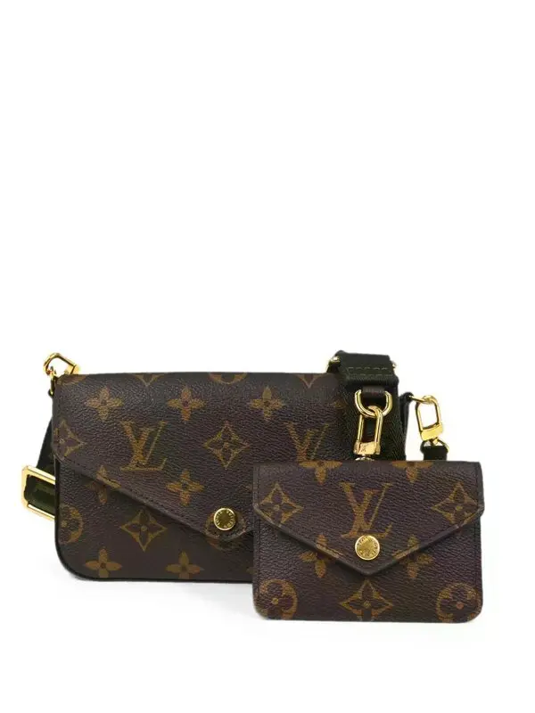 LOUIS VUITTON 2010-2020s Félicie Strap & Go Monogram Shoulder Bag - Brown