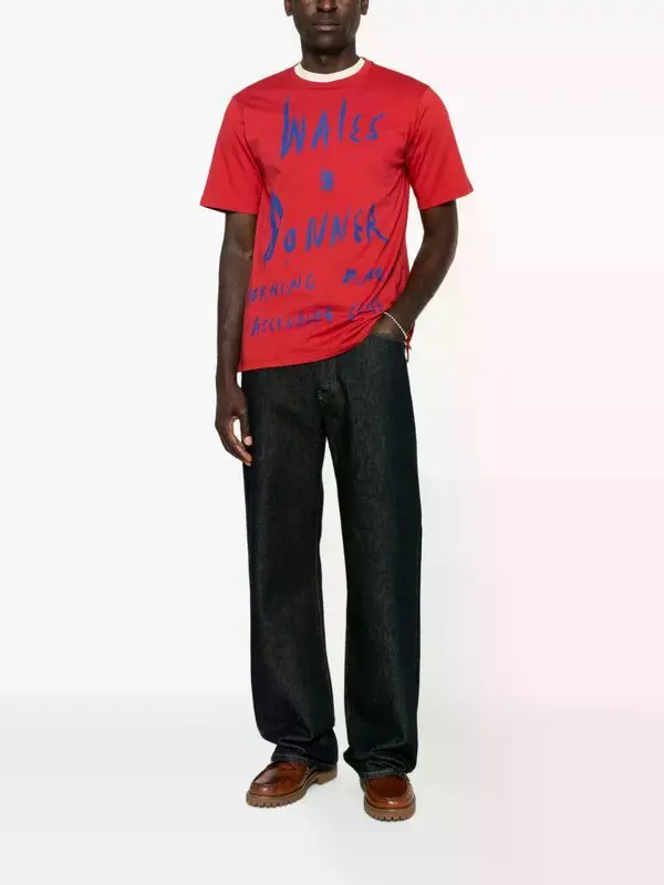 WALES BONNER Logo-print Crew-neck T-shirt