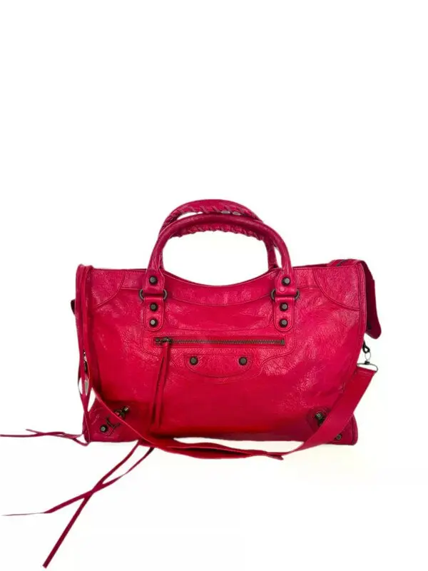 Balenciaga Motorcycle City Leather Tote Bag - Red