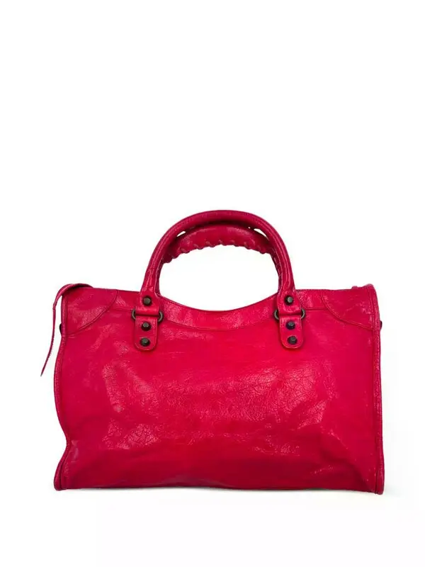 Balenciaga Motorcycle City Leather Tote Bag - Red