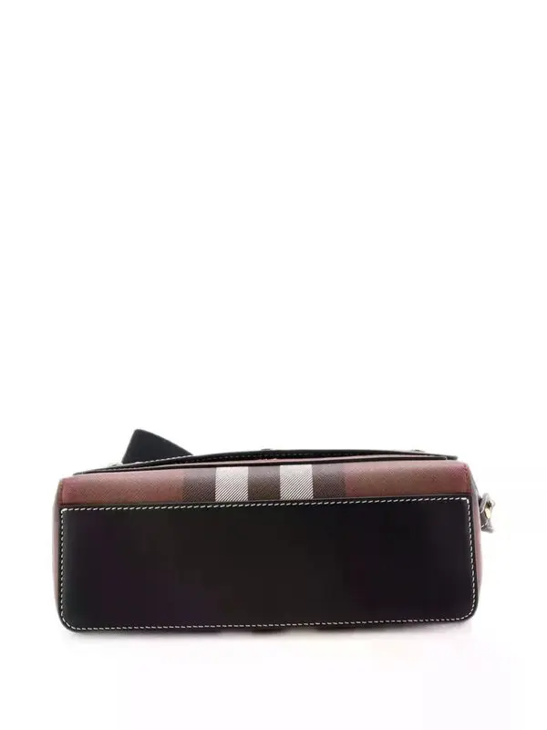 Burberry Note Check Canvas And Leather Medium Crossbody Bag