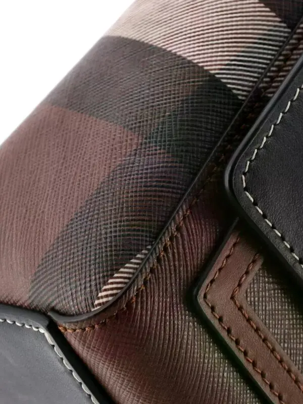 Burberry Note Check Canvas And Leather Medium Crossbody Bag