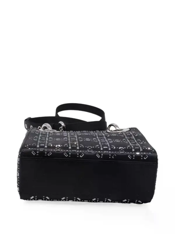 Dior Mini Lady Strass Cannage Tote Bag - Black