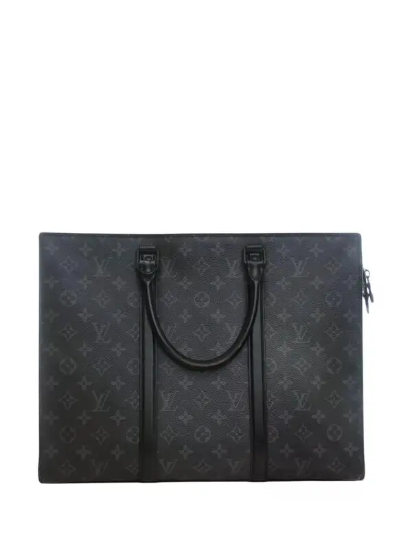 LOUIS VUITTON 2000 Monogram Eclipse Sac Plat Horizontal Zipper Satchel