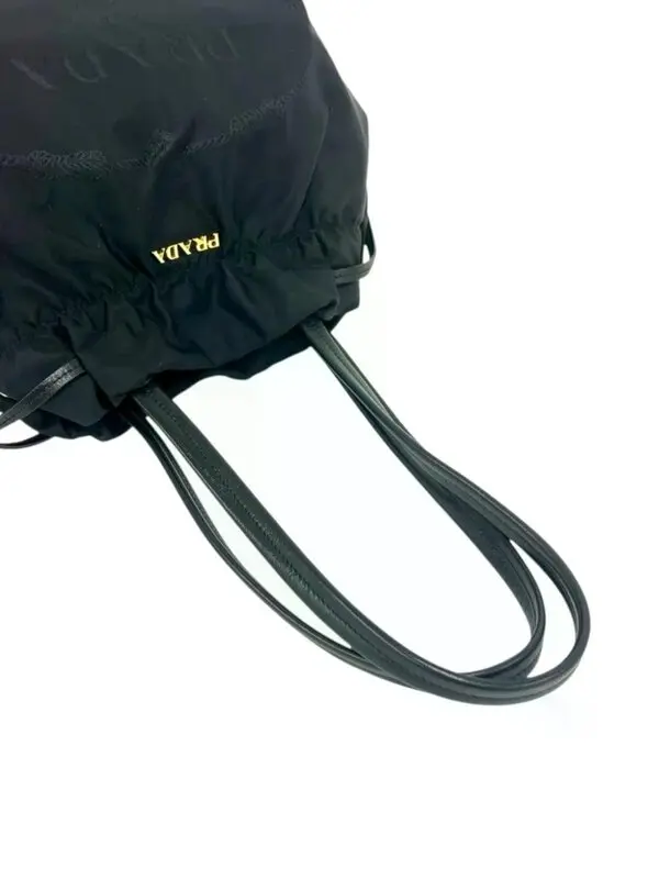 Prada 2010-2026 Tessuto Canapa Logo Tote Bag - Black