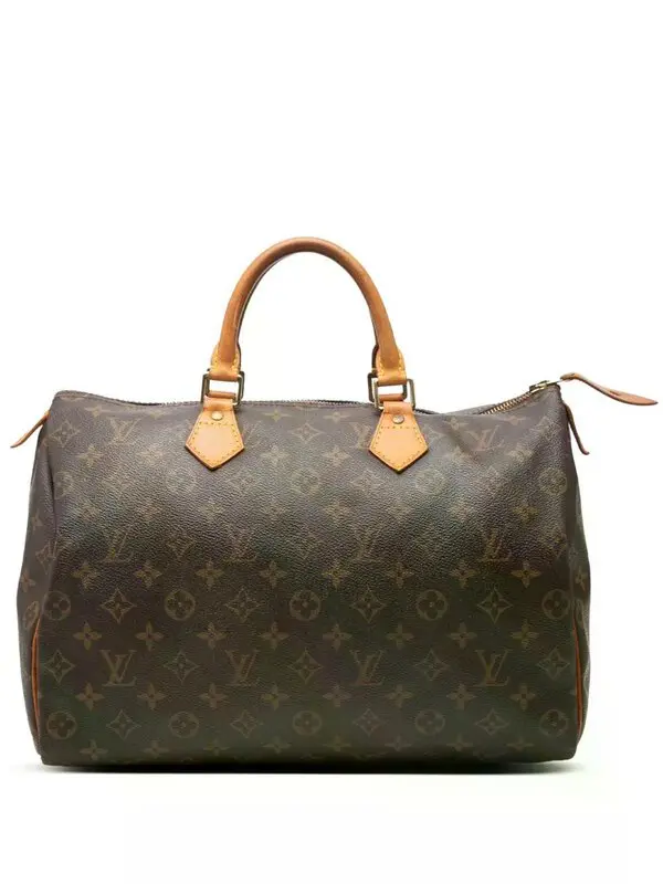 LOUIS VUITTON 2001 Monogram Speedy 35 Boston Bag - Brown