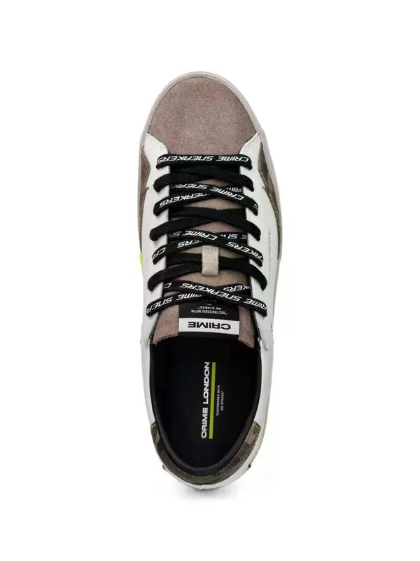 CRIME LONDON Distressed Camouflage-print Sneakers