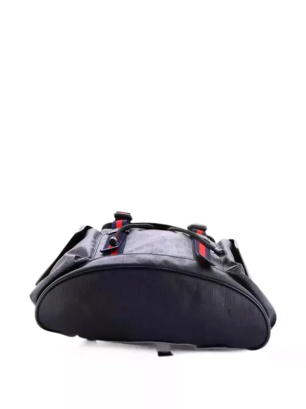 Gucci Double Pocket Buckle Gg Coated Canvas Large Backpack