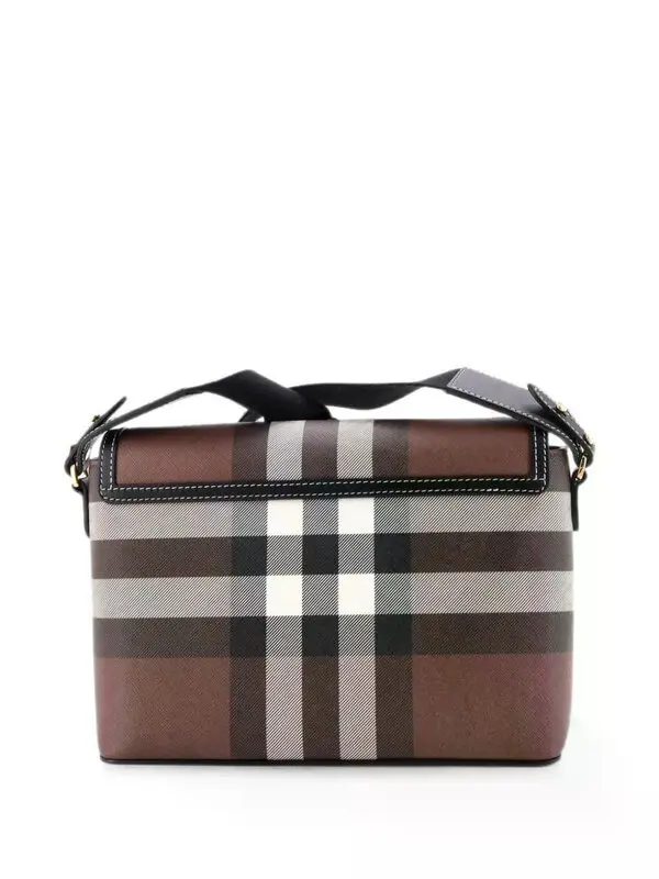 Burberry Note Check Canvas And Leather Medium Crossbody Bag