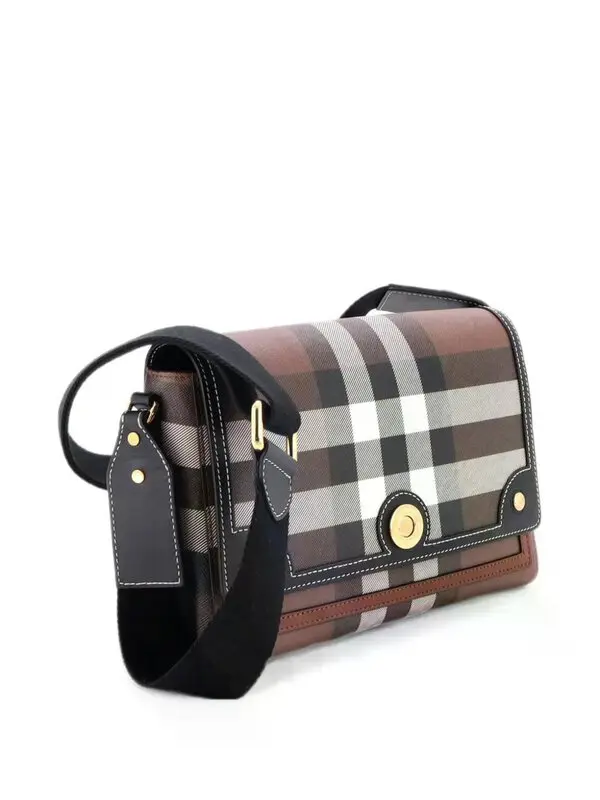 Burberry Note Check Canvas And Leather Medium Crossbody Bag