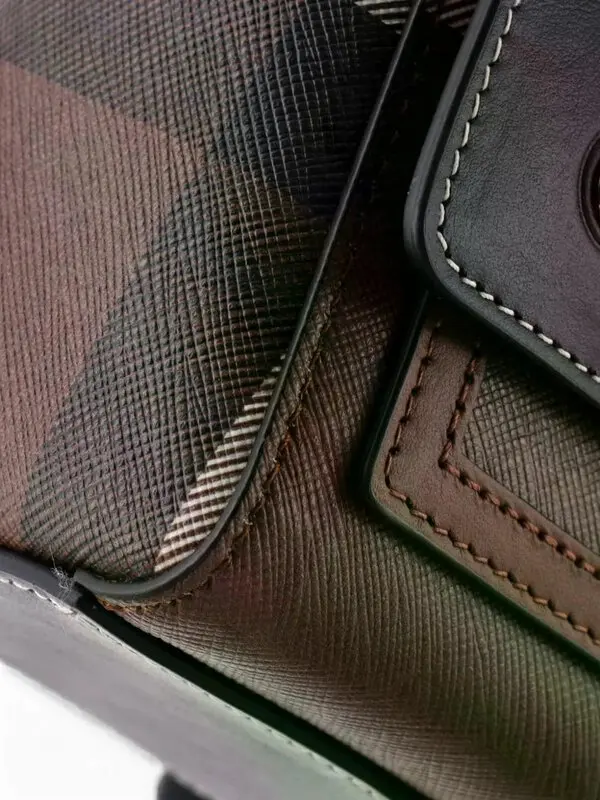 Burberry Note Check Canvas And Leather Medium Crossbody Bag