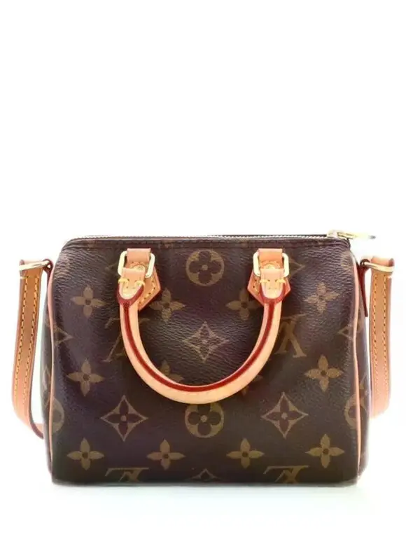 LOUIS VUITTON Speedy Bandouliere Bag Monogram Canvas Nano Crossbody Bag - Brown