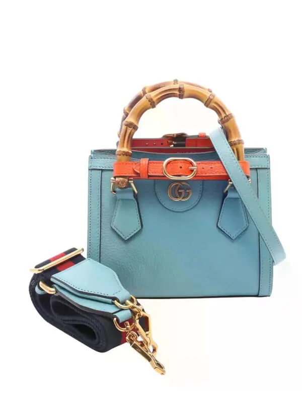 Gucci 2016-2026 Small Calfskin Bamboo Diana Satchel - Blue