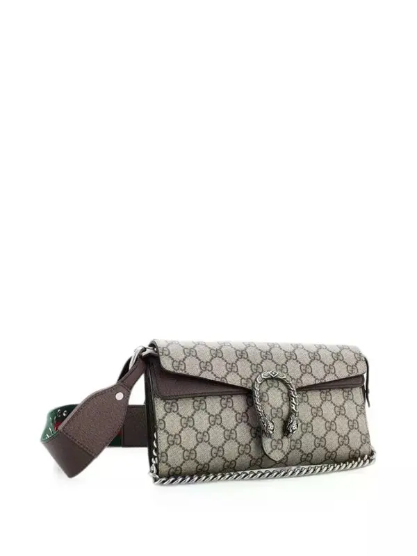 Gucci Dionysus East-west Flap Bag Gg Coated Canvas Small Shoulder Bag - Brown