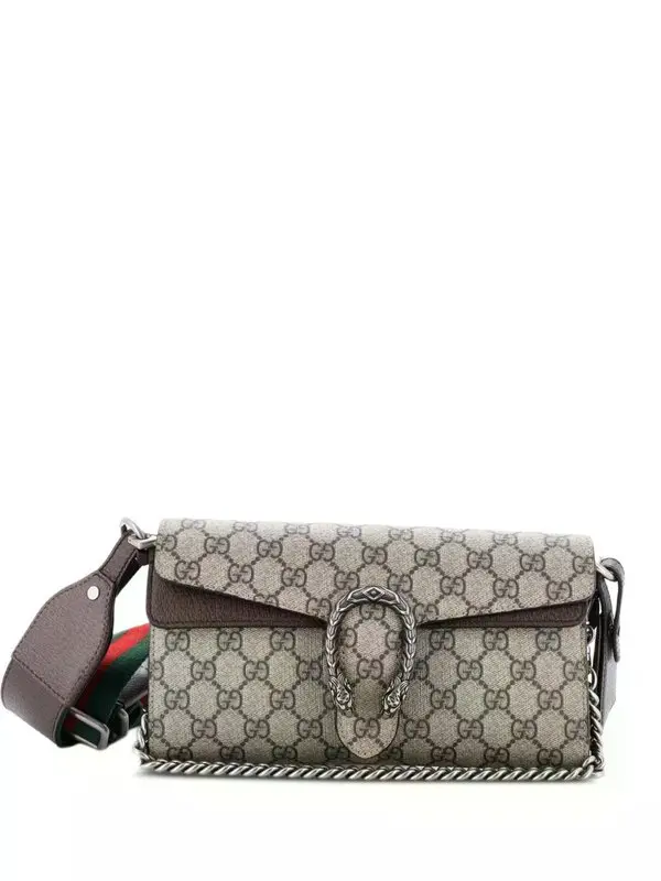 Gucci Dionysus East-west Flap Bag Gg Coated Canvas Small Shoulder Bag - Brown