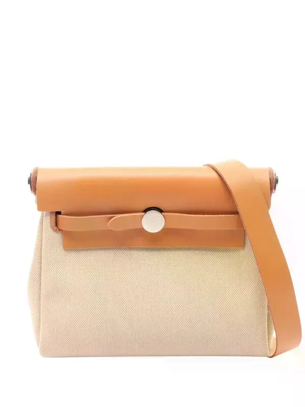 Hermès 2025 Military Toile And Vache Hunter Herbag Zip 20 Crossbody Bag - Brown