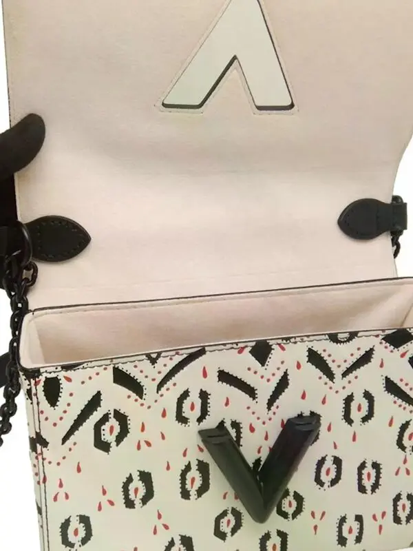 LOUIS VUITTON Graphic Print Calfskin Twist Mm Shoulder Bag - White