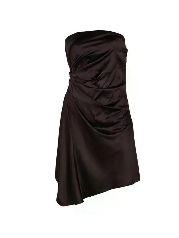 Staud Adriana Draped Mini Dress - Brown