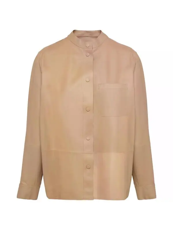 YVES SALOMON Buttoned Lambskin Shirt - Neutrals