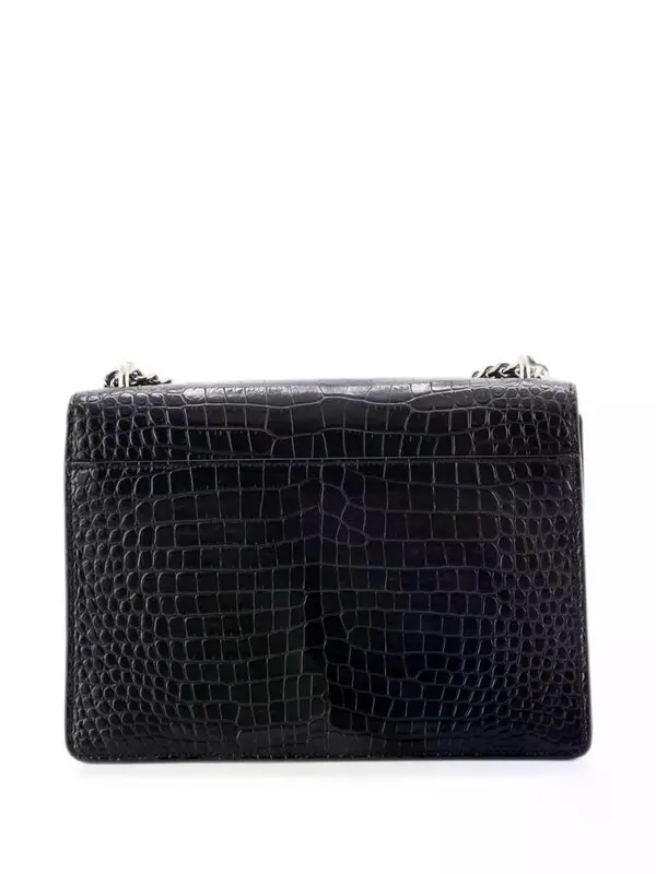 Saint Laurent Sunset Crocodile Embossed Leather Medium Crossbody Bag