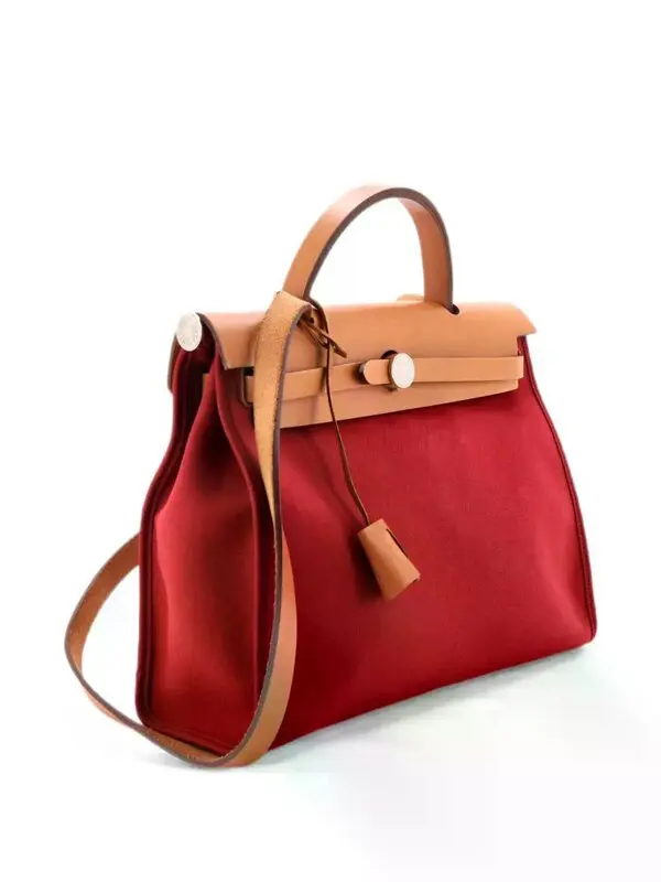 Hermès Herbag Zip Leather And Toile 31 Shoulder Bag