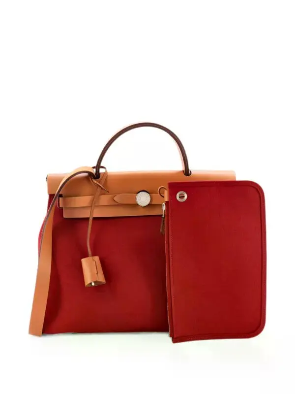 Hermès Herbag Zip Leather And Toile 31 Shoulder Bag