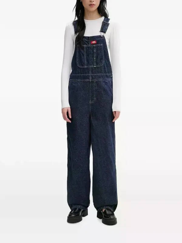 Dickies Logo-patch Denim Dungarees